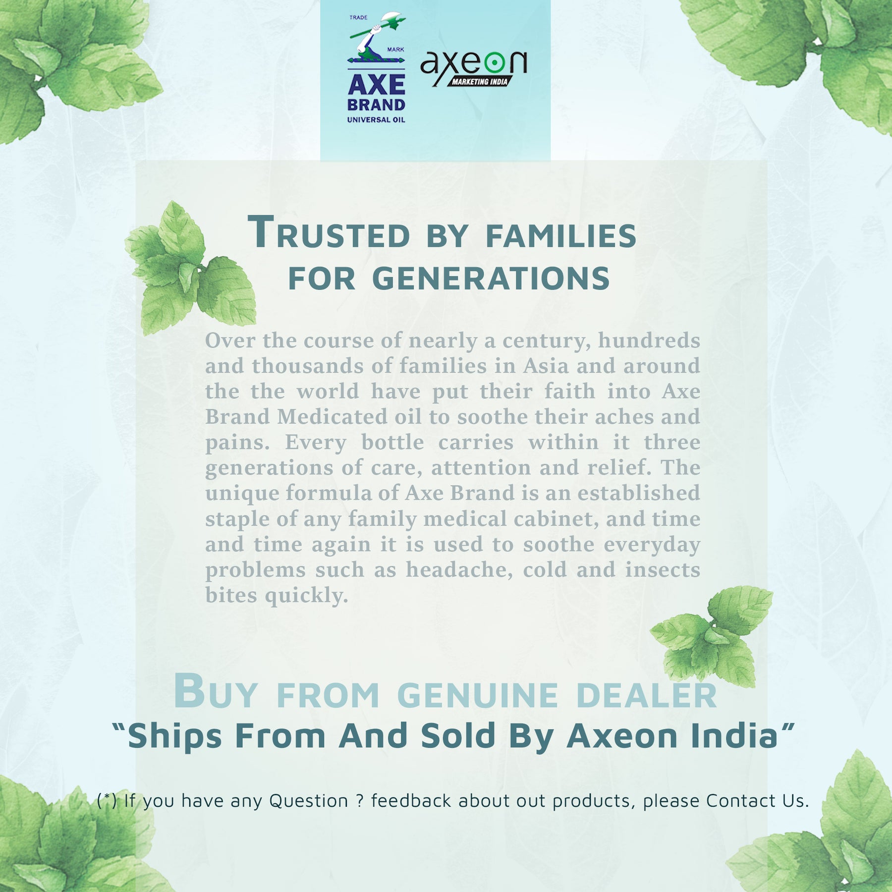 Axe Oil | 3ml | 56ml | Muscle Pain | Joint Pain Relief | Balms