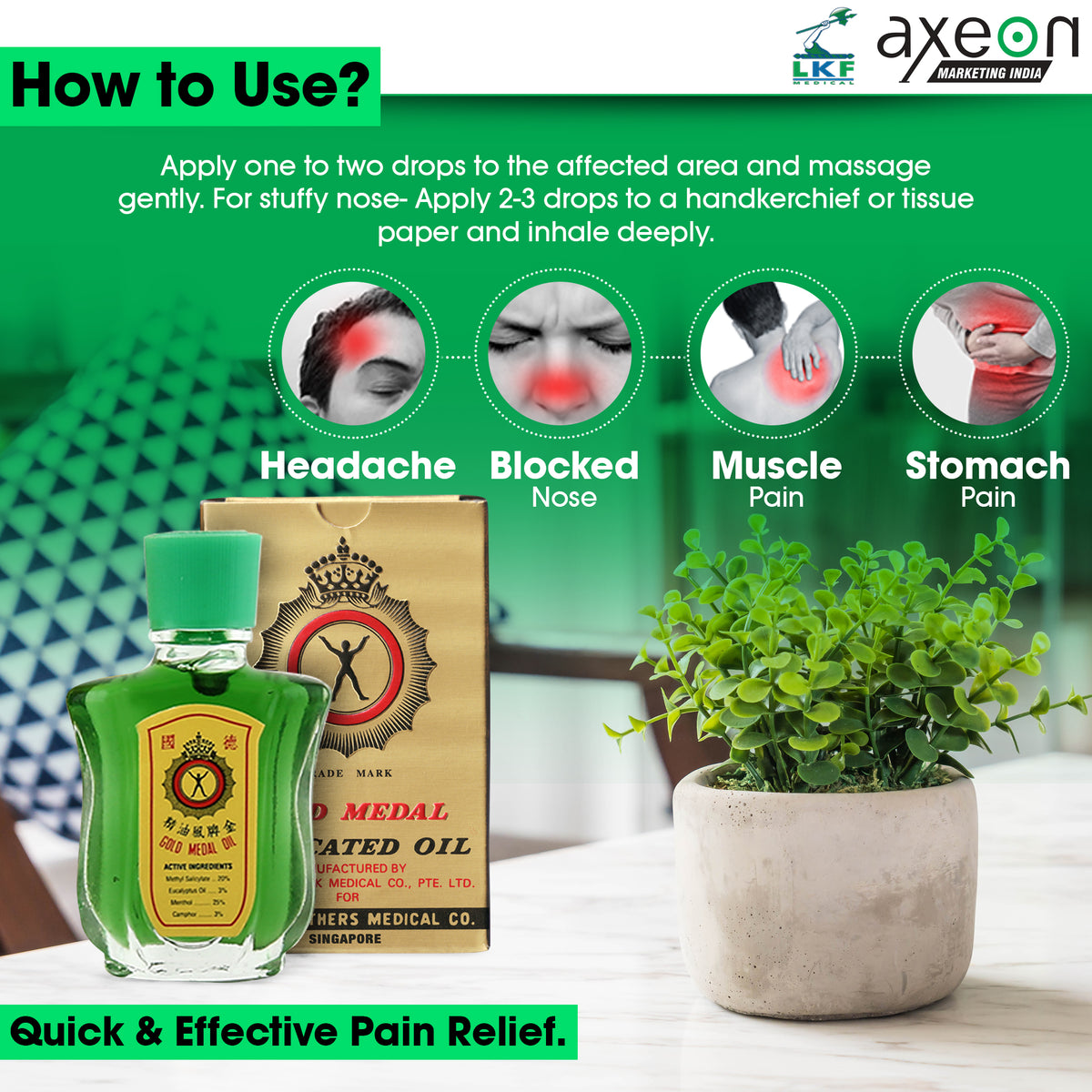 Gold Medal Oil | Axe Oil | Sinus | Blocked Nose